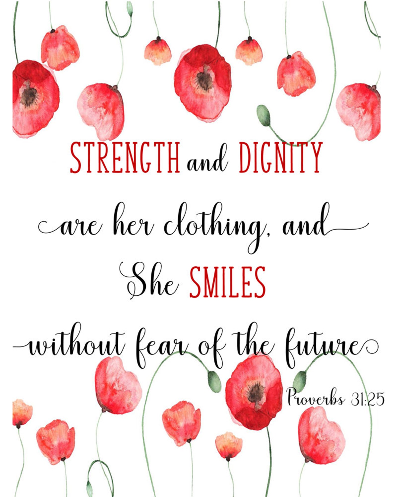 Proverbs 31:25 Strength and Dignity Nursery Bible Verse Art - Etsy
