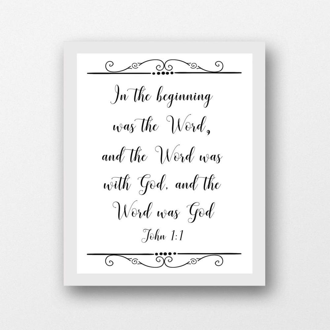 In the Beginning, John 1:1, Downloadable Bible Verse Art Print, Bible ...