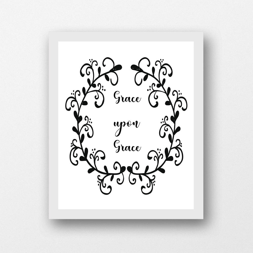 Grace Upon Grace Scripture Printable Printable Wisdom Wall - Etsy