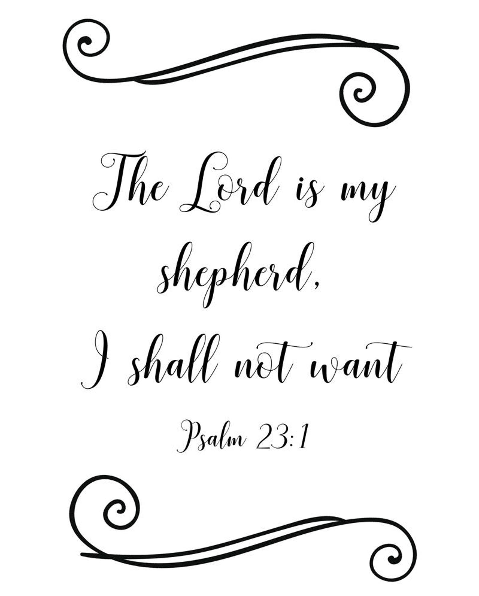 Psalm 23 Print, Scripture Prints, Digital Prints, Bible Verse Print ...