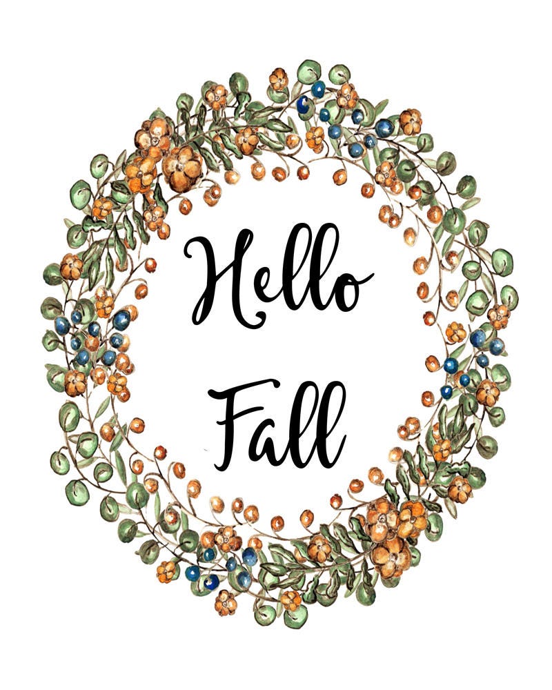 Hello Fall Printable, Rustic Fall Decor, Hello Fall Print, Autumn ...
