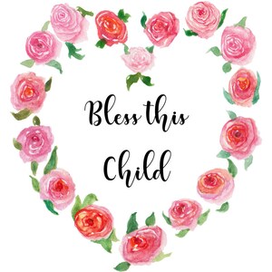 Christian Nursery Wall Art, Bless This Child Printable, New Baby Girl ...