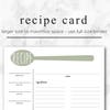 Recipe Card Printable, Large Recipe Card 8.5x11, Recipe Page, Full ...