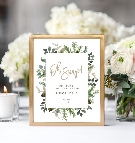 Oh Snap Wedding Sign Digital Download Snapchat Wedding Sign | Etsy