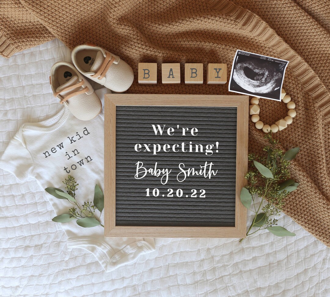New! Neutral Pregnancy Announcement for Social Media, Edit-yourself ...