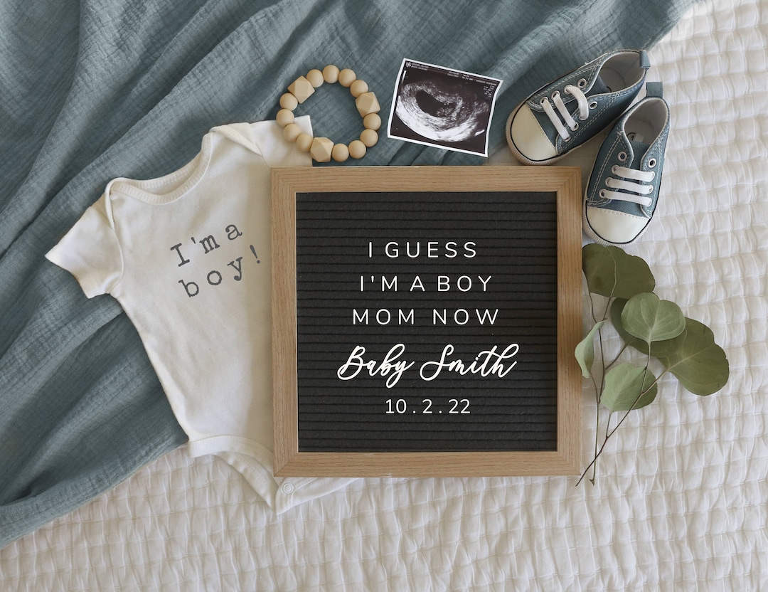 Baby Boy Announcement for Social Media, Edit-yourself Boy Pregnancy ...