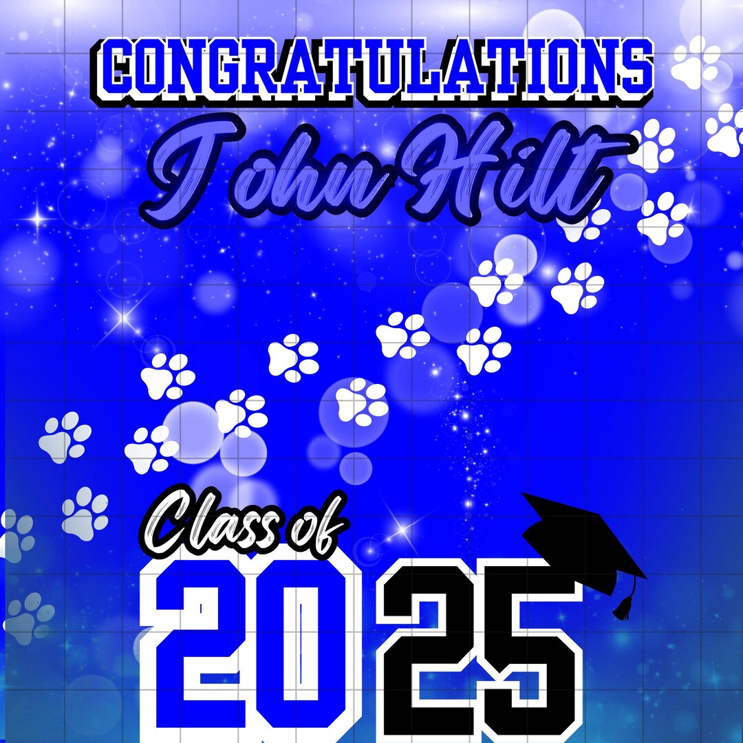 Class of 2025 Graduation Banner - 5 8x8 Canva Editable Templates ...