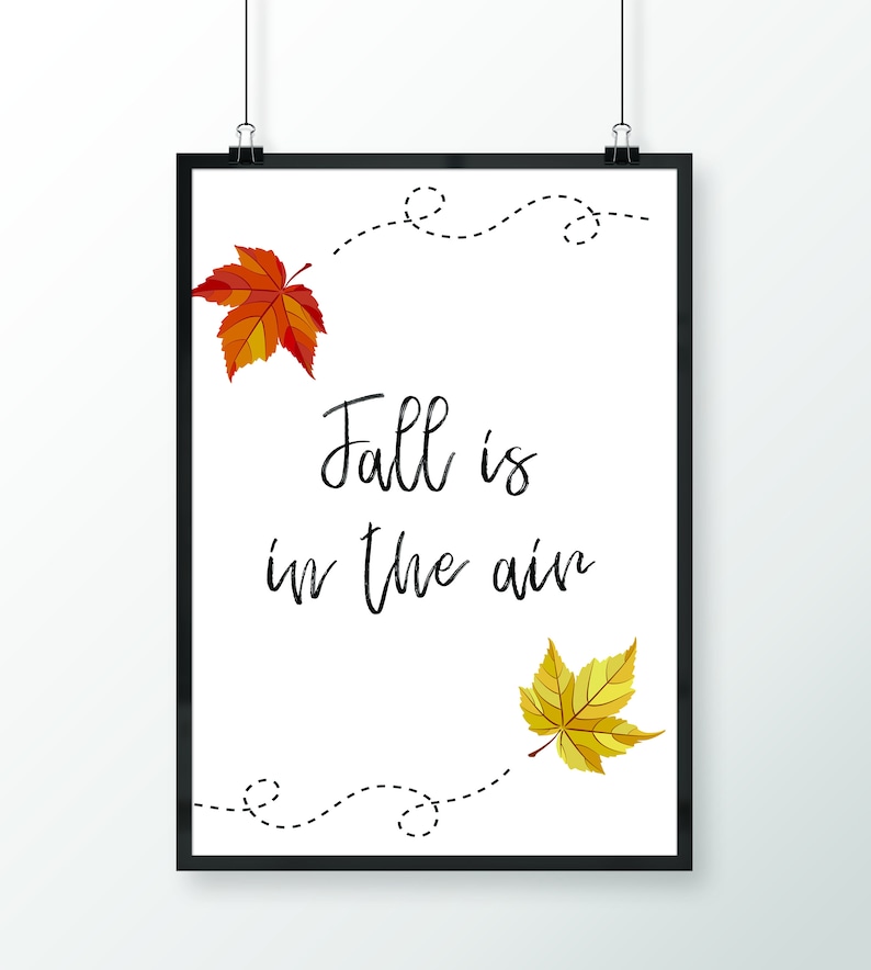 Fall Door, Fall is in the Air, Fall Leaf Print, Fall Decor, Autumn Wall ...