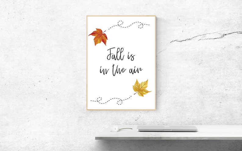 Fall Door, Fall is in the Air, Fall Leaf Print, Fall Decor, Autumn Wall ...