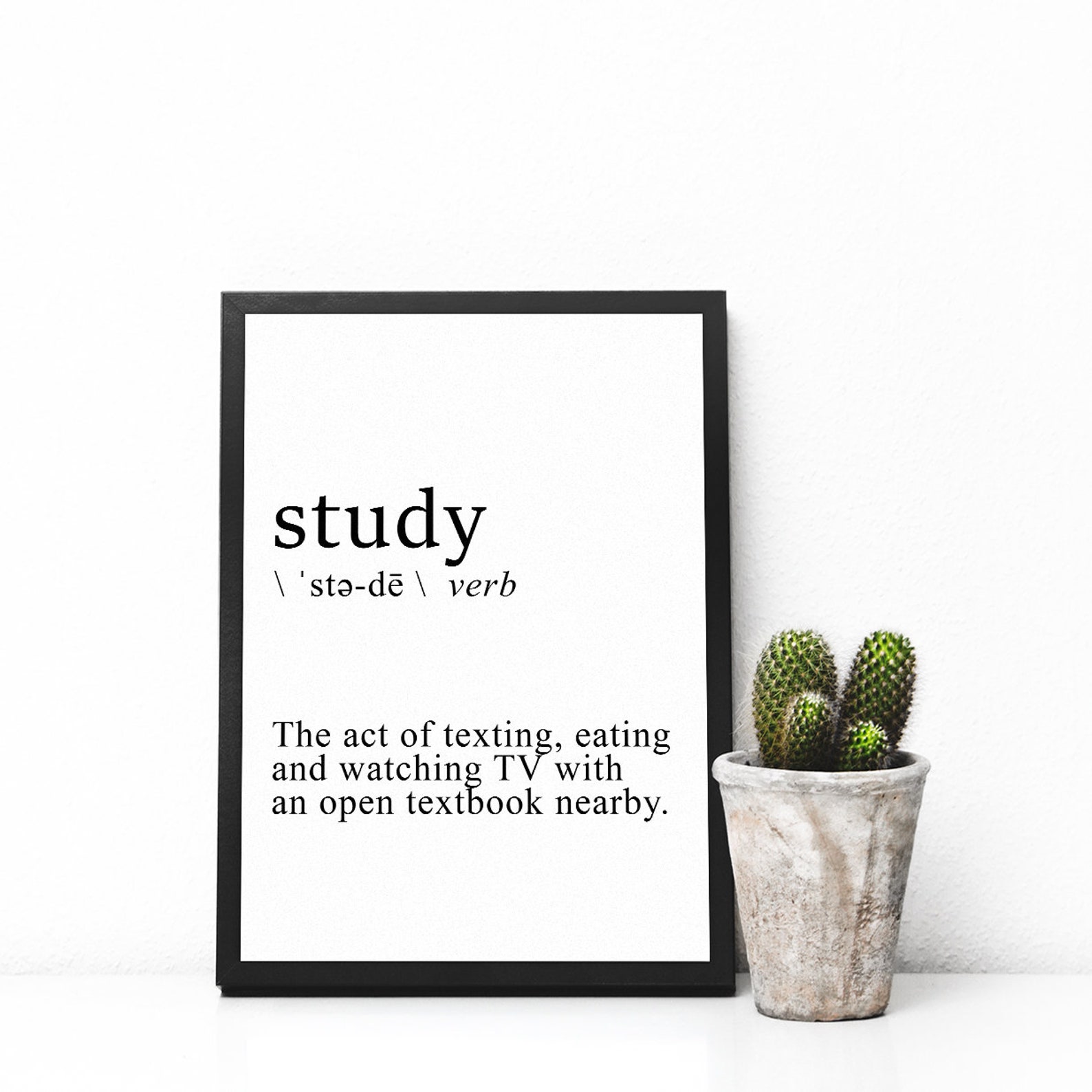 Study Definition Print, Dorm Decor, Dorm Room Decor, College Dorm Girl ...