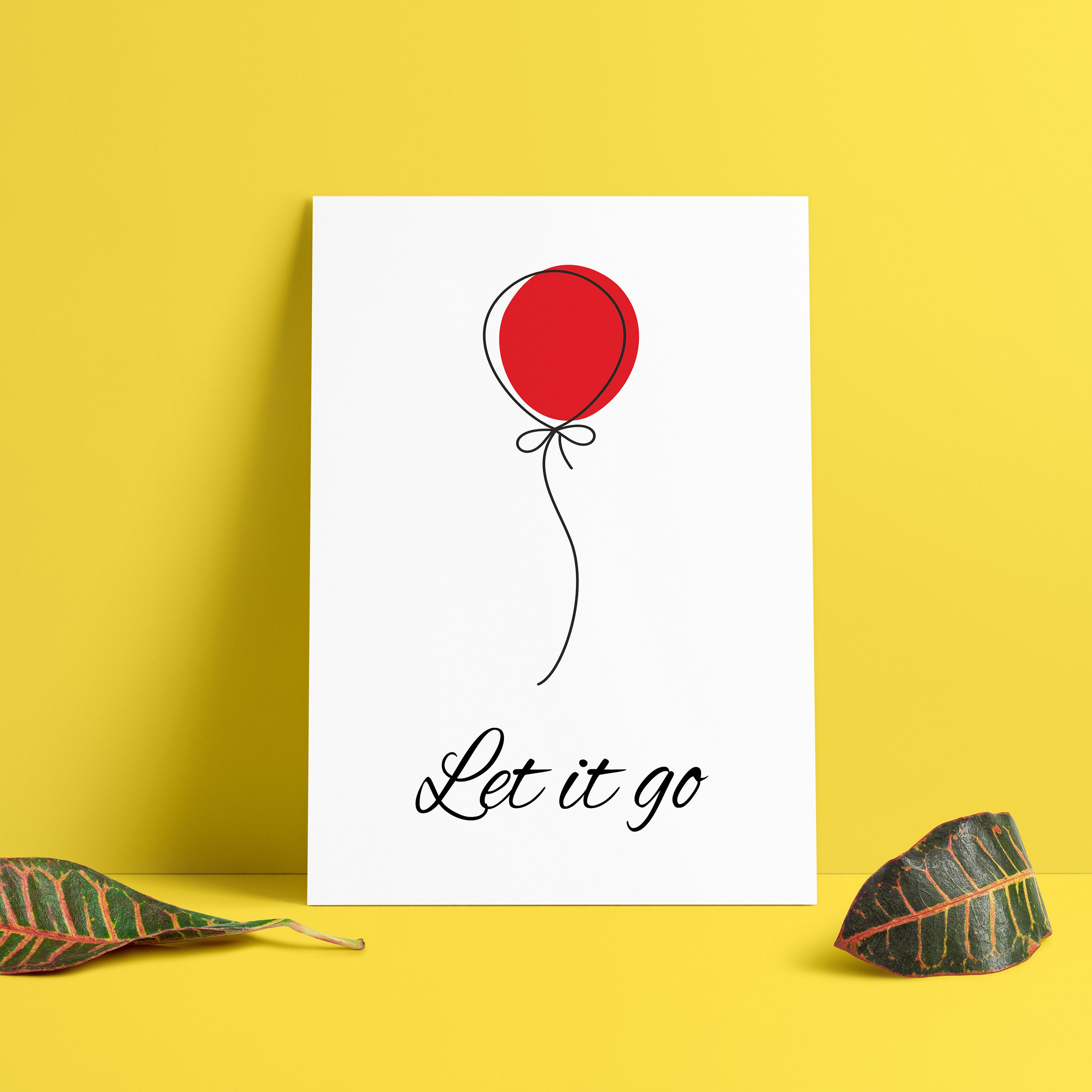 Let It Go Sign, Balloon Art, Balloon Poster, Balloon Print, Scandi ...