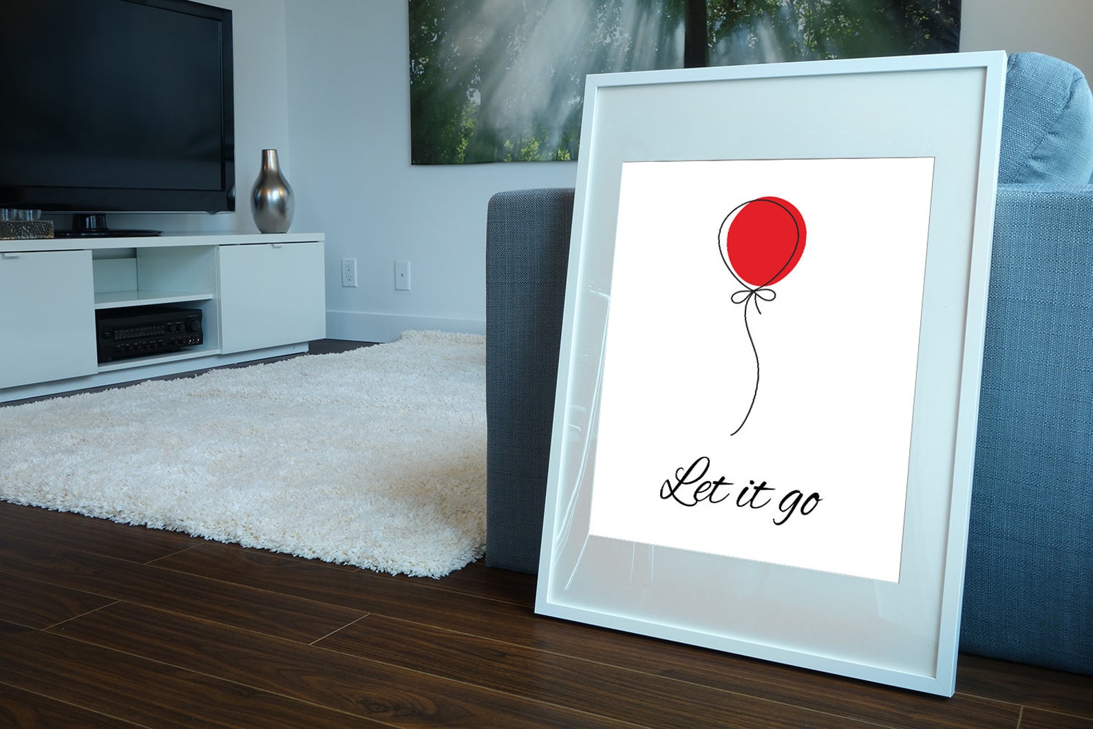 Let It Go Sign, Balloon Art, Balloon Poster, Balloon Print, Scandi ...
