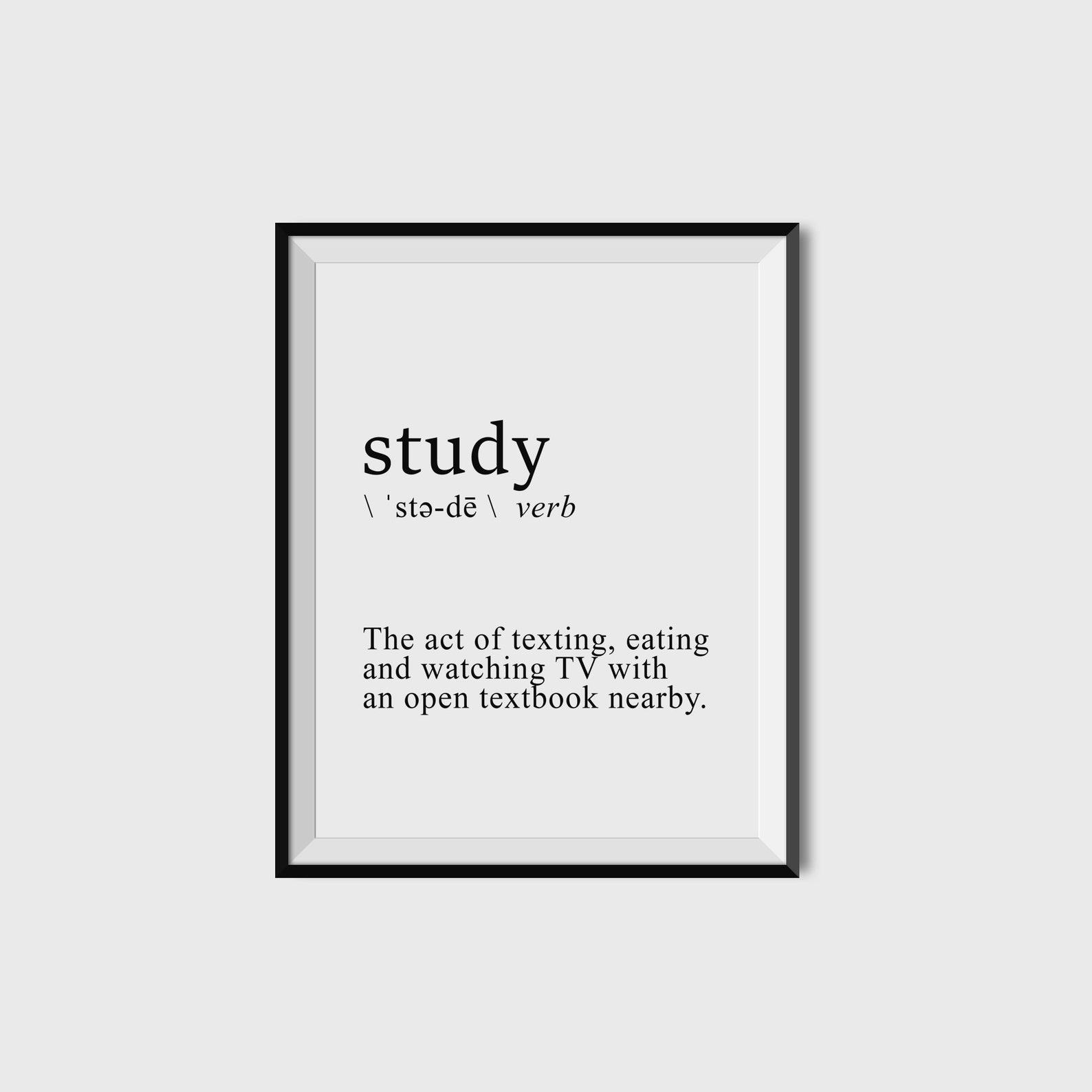 Study Definition Print, Dorm Decor, Dorm Room Decor, College Dorm Girl ...