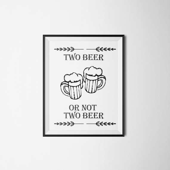 Beer Print Bar Print Kitchen Art Typography Print Bar | Etsy