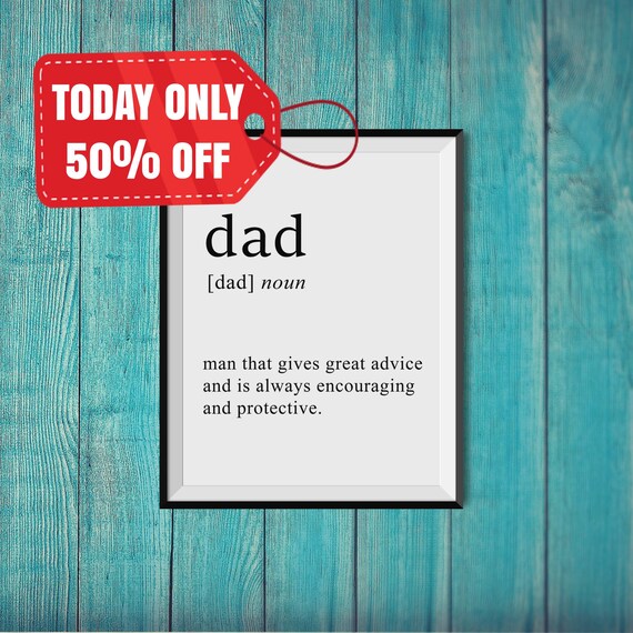 Póster de definición de papá impresión de papá regalo de | Etsy España