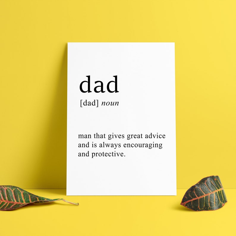 Dad Definition Poster, Dad Print, Father Birthday Gift, Birthday Gift ...