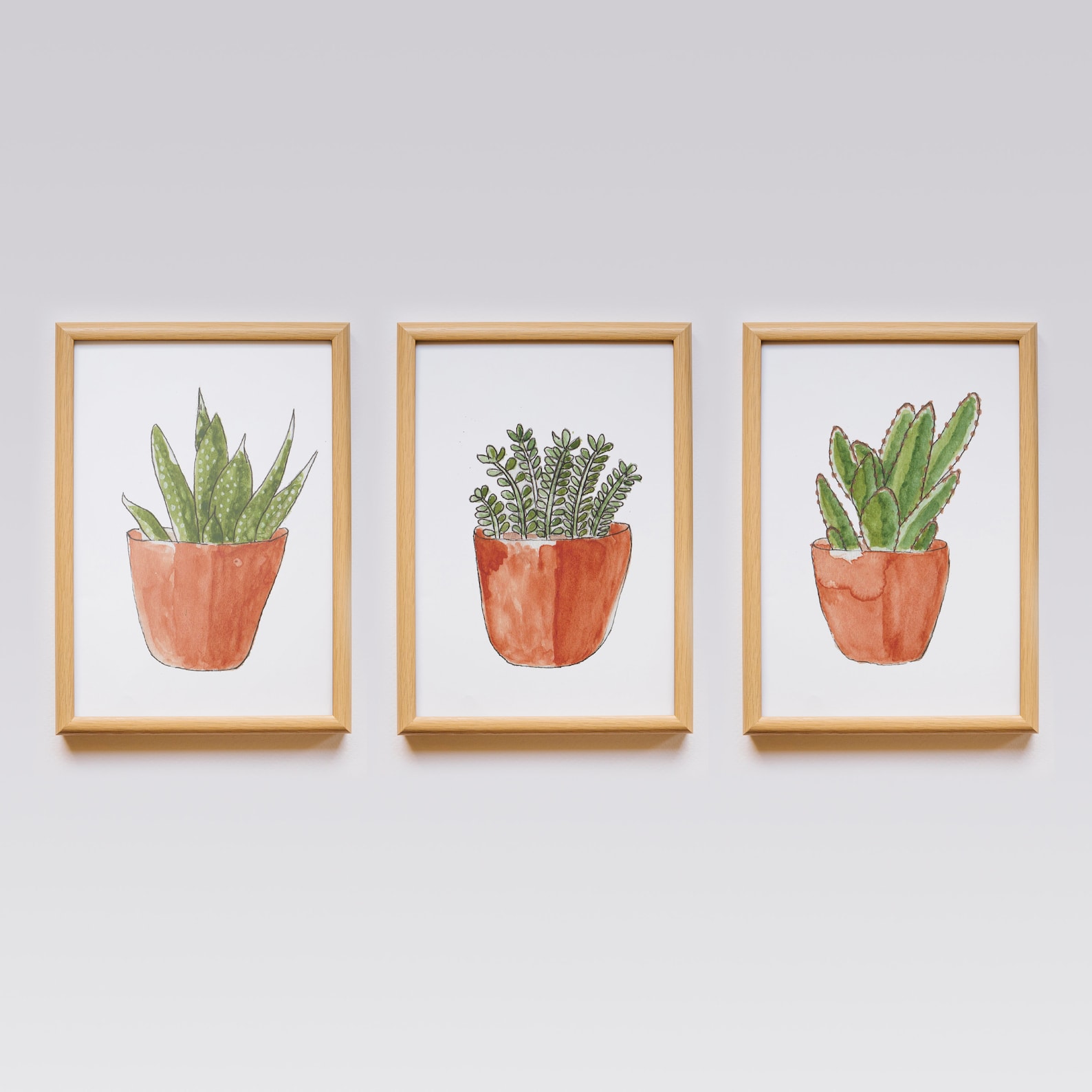 Cactus Prints, Set of 3 Prints, Cacti, Watercolor Succulent Print ...