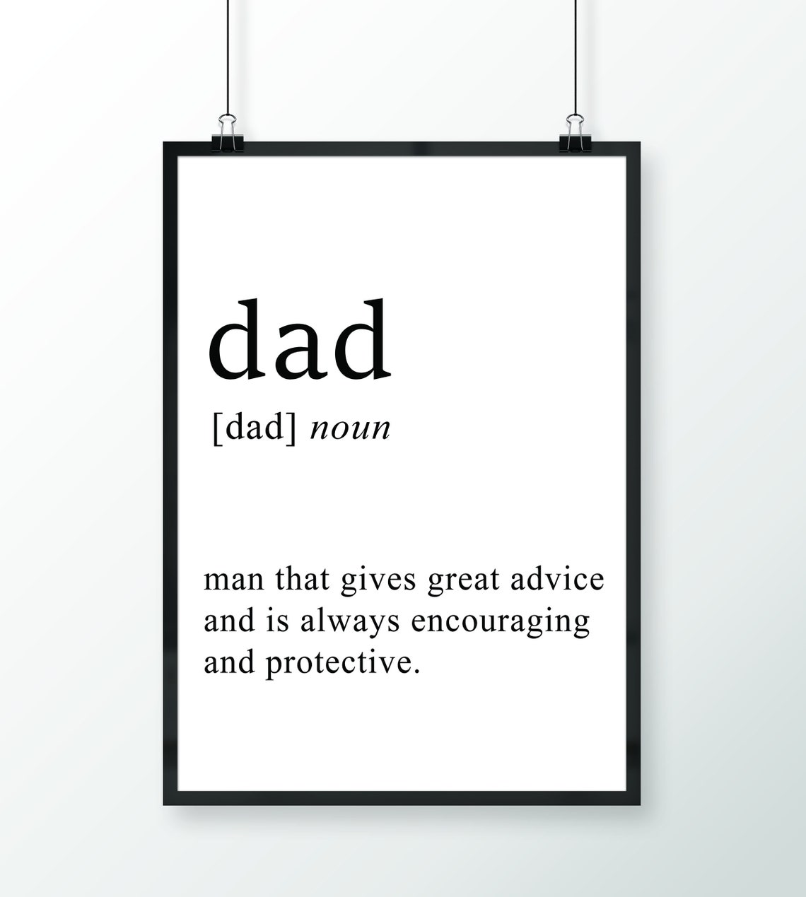 Dad Definition Poster, Dad Print, Father Birthday Gift, Birthday Gift ...