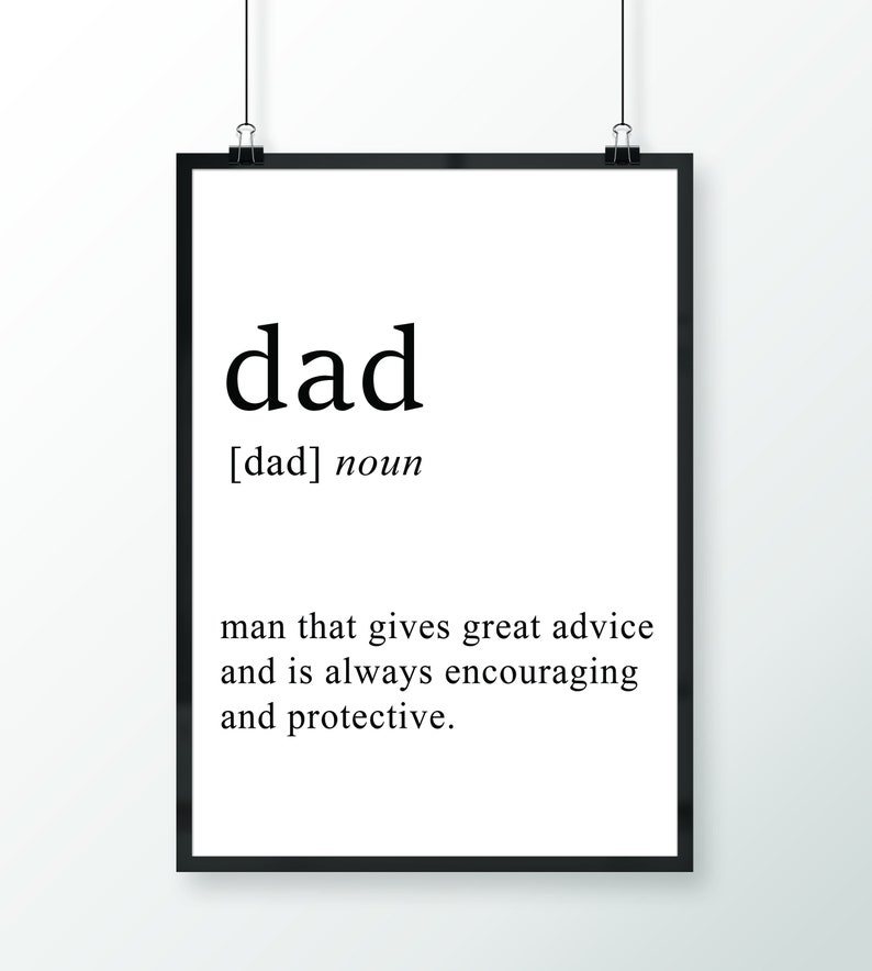 Dad Definition Poster, Dad Print, Father Birthday Gift, Birthday Gift ...