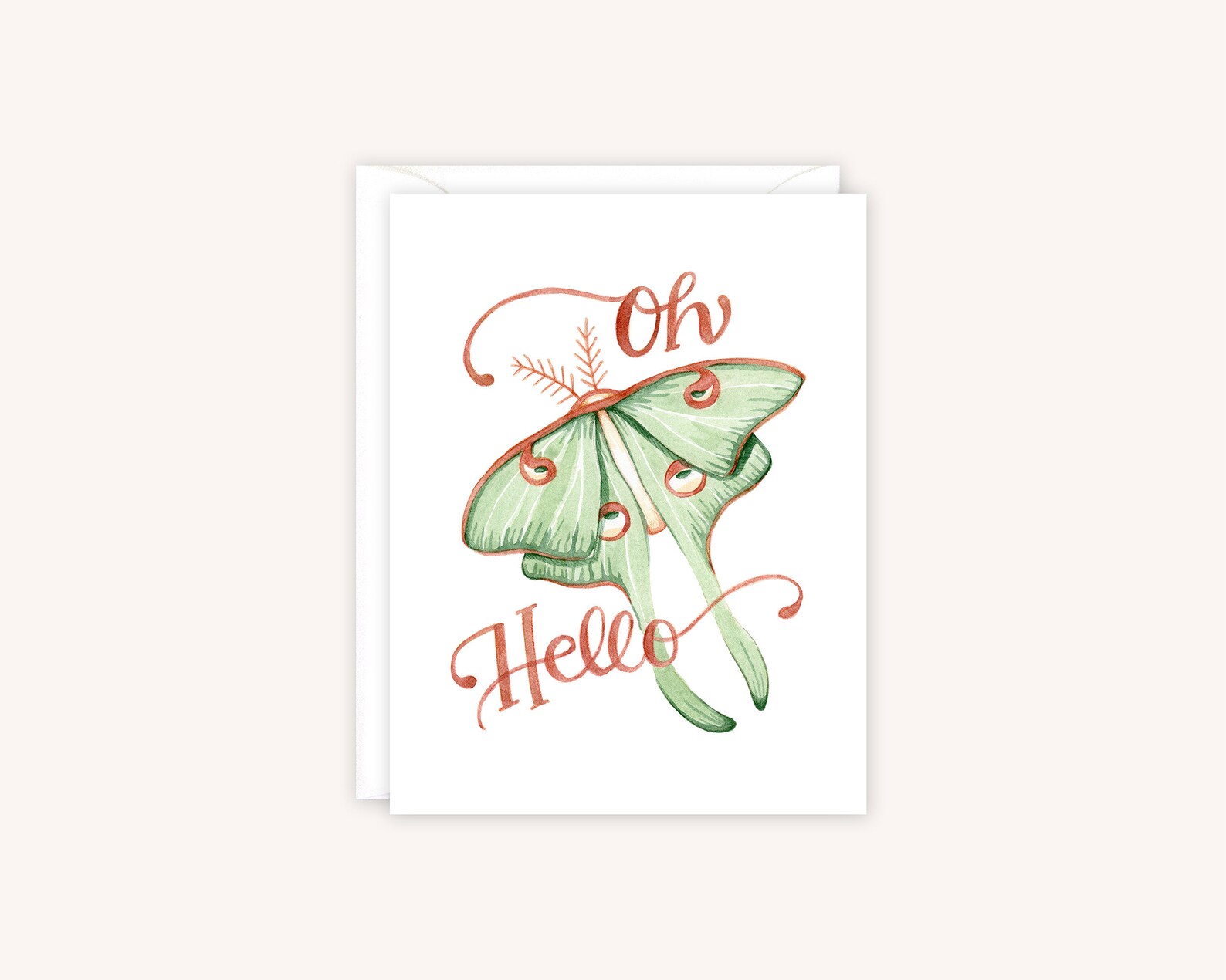 Hello Luna Card | Luna Moth Notecard | Luna Moth Card | Friendship ...