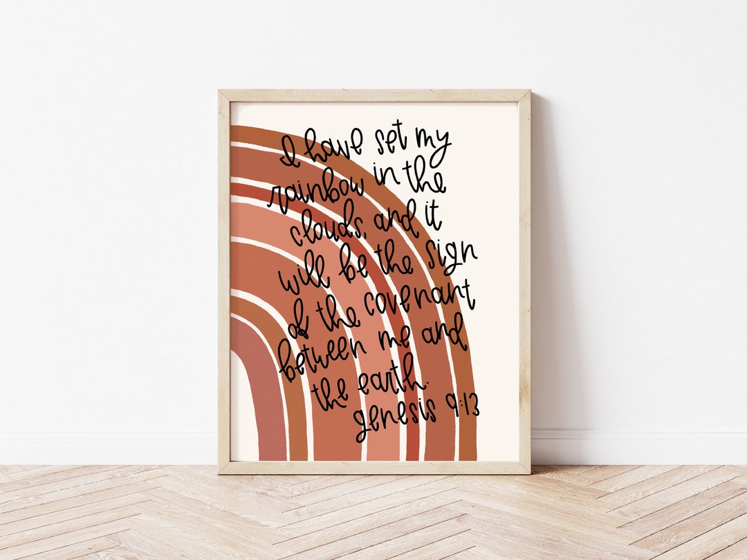 Printable Christian Wall Art; Genesis 9:13; Rainbow; Bible Verse ...
