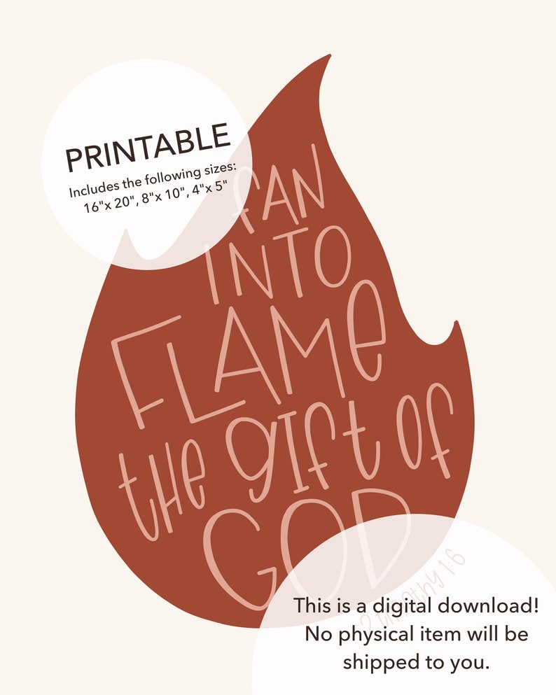 Printable Christian Wall Art; 2 Timothy 1:6; Gift of God; Bible Verse ...