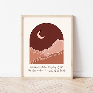 Printable Christian Wall Art; Psalm 19:1; Landscape; Bible Verse ...