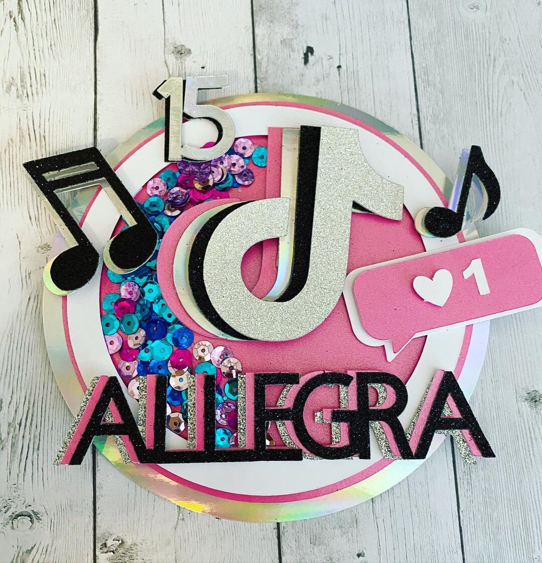 Tik Tok Inspired Cake Topper - Etsy