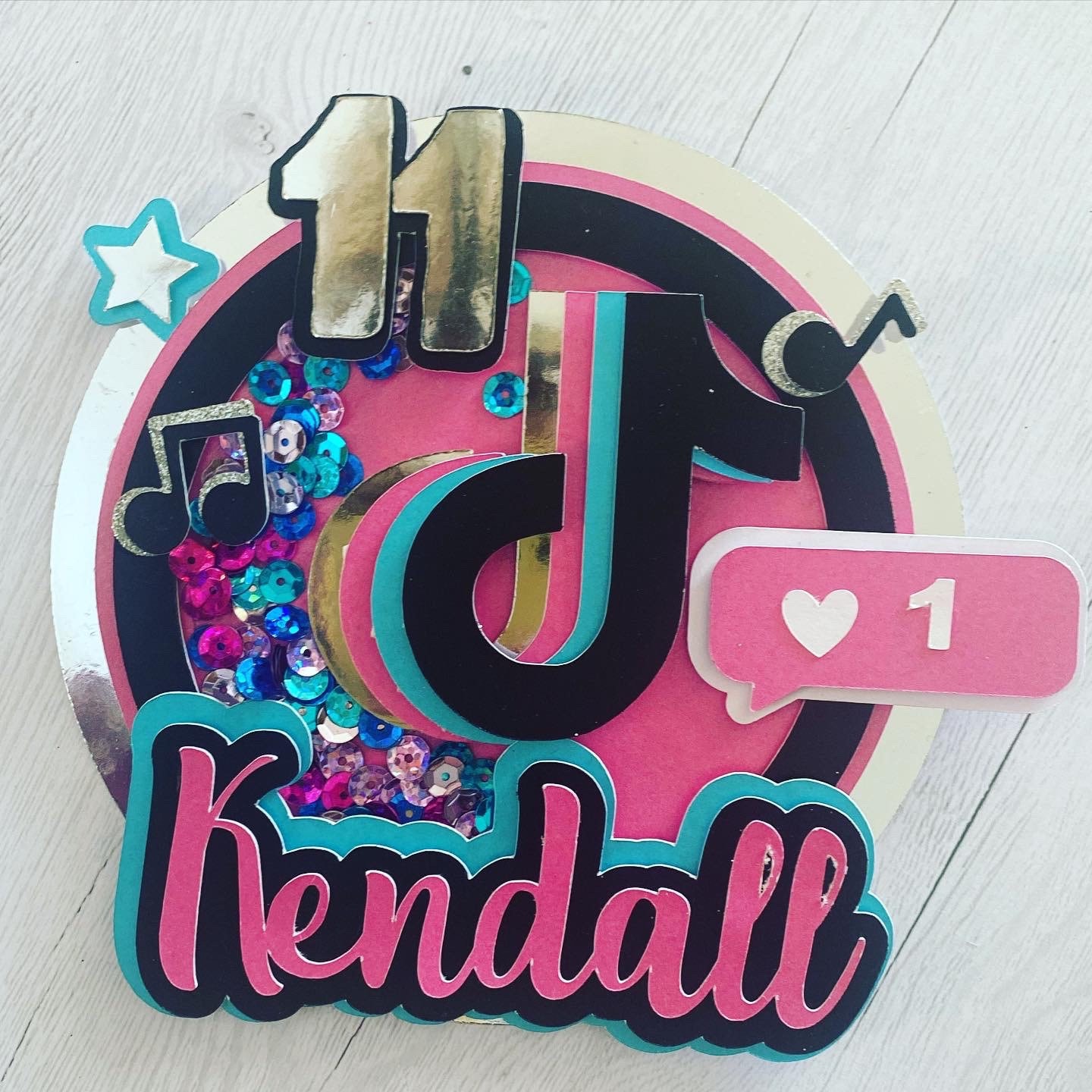 Tik Tok Inspired Cake Topper - Etsy UK