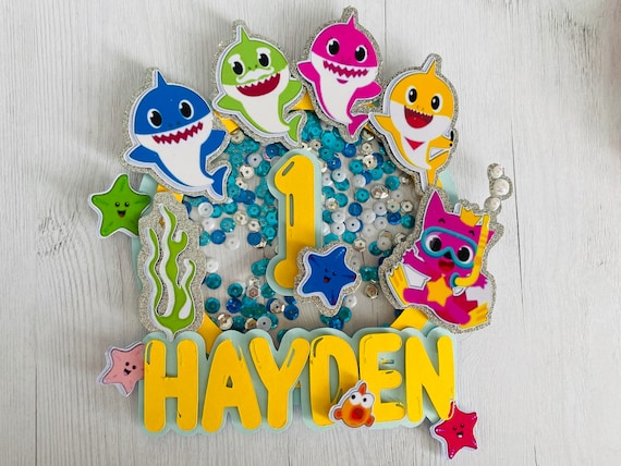 Baby shark cake topper - Etsy