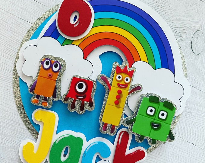 Handmade Edible Number Blocks Numberblocks Cake Topper Decoration ...