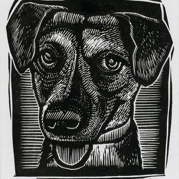 Dog Linocut - Etsy