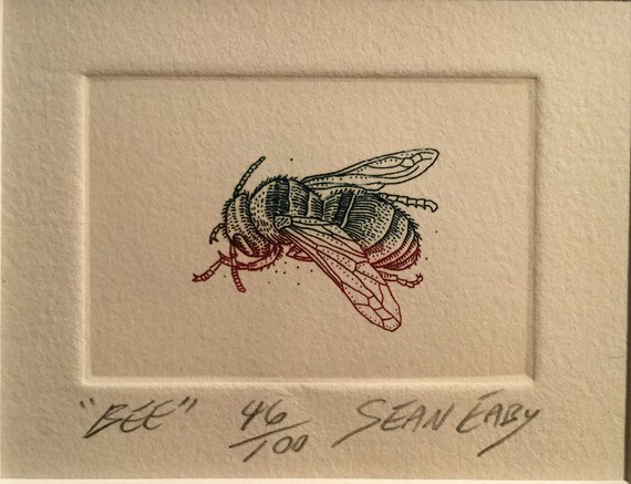 Bee Etching by Sean Eaby - Etsy