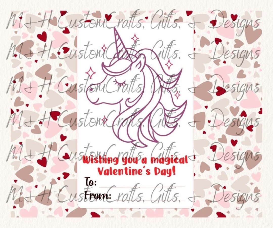 Magical Unicorn Valentine SVG DIGITAL DOWNLOAD | Glowforge File | Kids ...