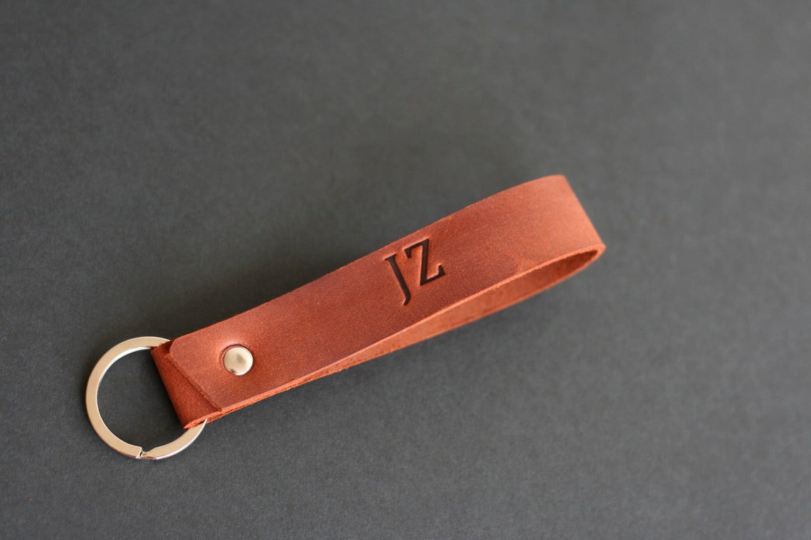 Leather Key Chain Personalized Keychain Custom Leather | Etsy