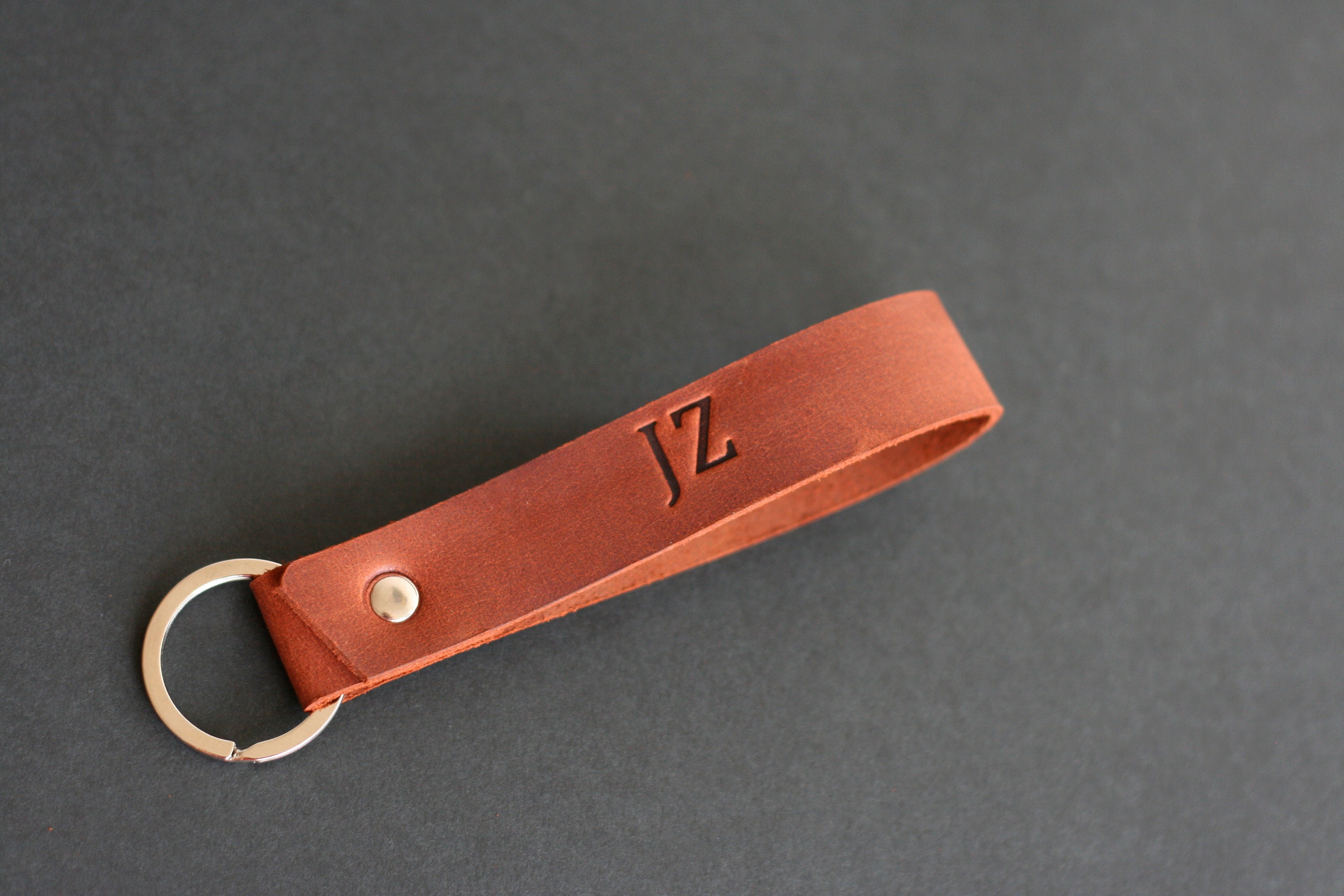 Leather Key Chain Personalized Keychain Custom Leather | Etsy