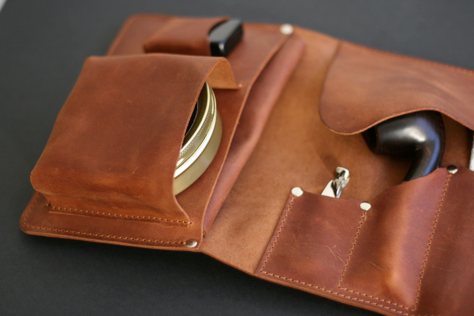 Leather Pipe Pouch Leather Pipe Roll Personalized Pipe Pouch Tobacco ...