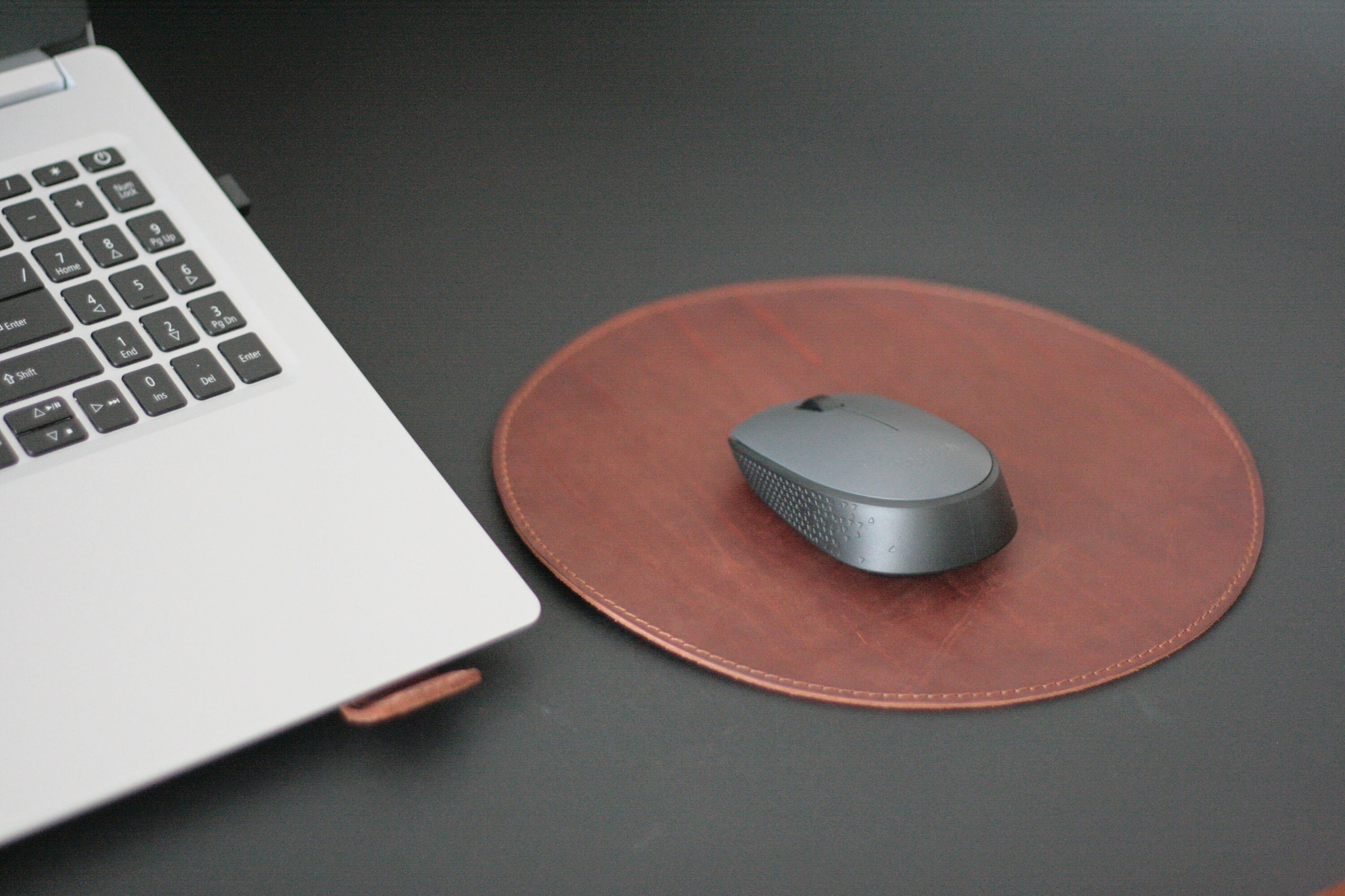 Personalized Round Mouse Pads Leather Mouse Pad Circle | Etsy