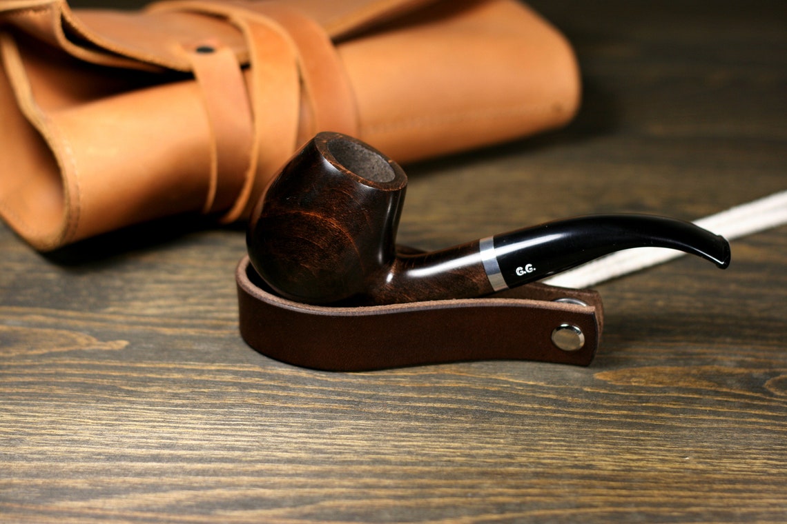 Leather Pipe Stand Pipe Cleaning Tools Personalized Pipe Stand | Etsy