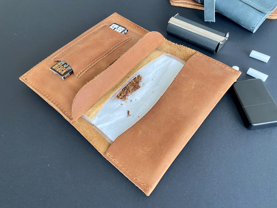 Leather Tobacco Pouch Handmade Tobacco Pouch Personalized Roll - Etsy