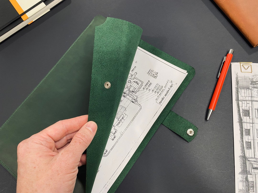 Slim Folder, Leather Folder, Leather Portfolio, Personalized Holder A5 ...