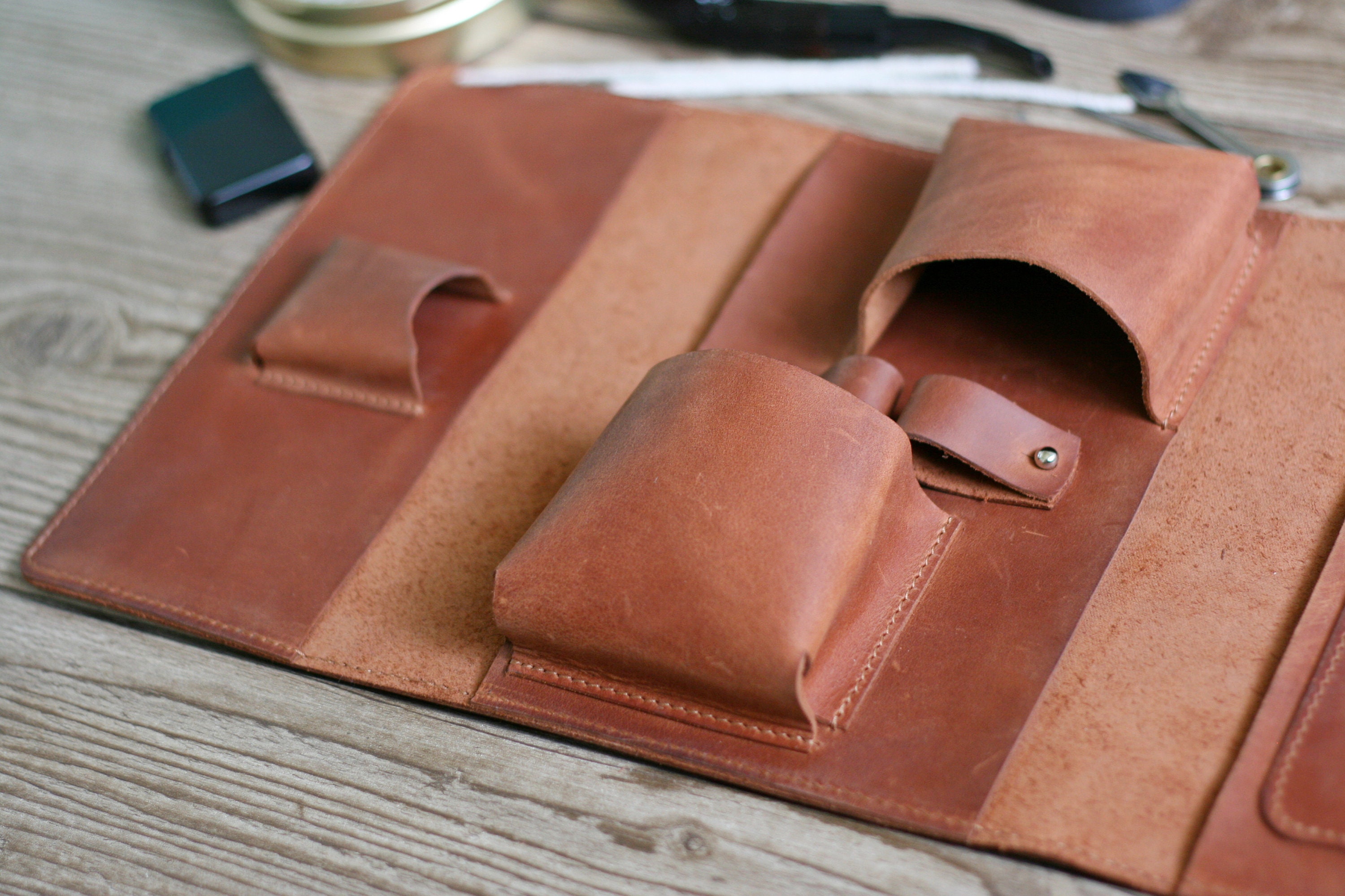 Leather Pipe Pouch Leather Pipe Roll Personalized Pipe Pouch | Etsy