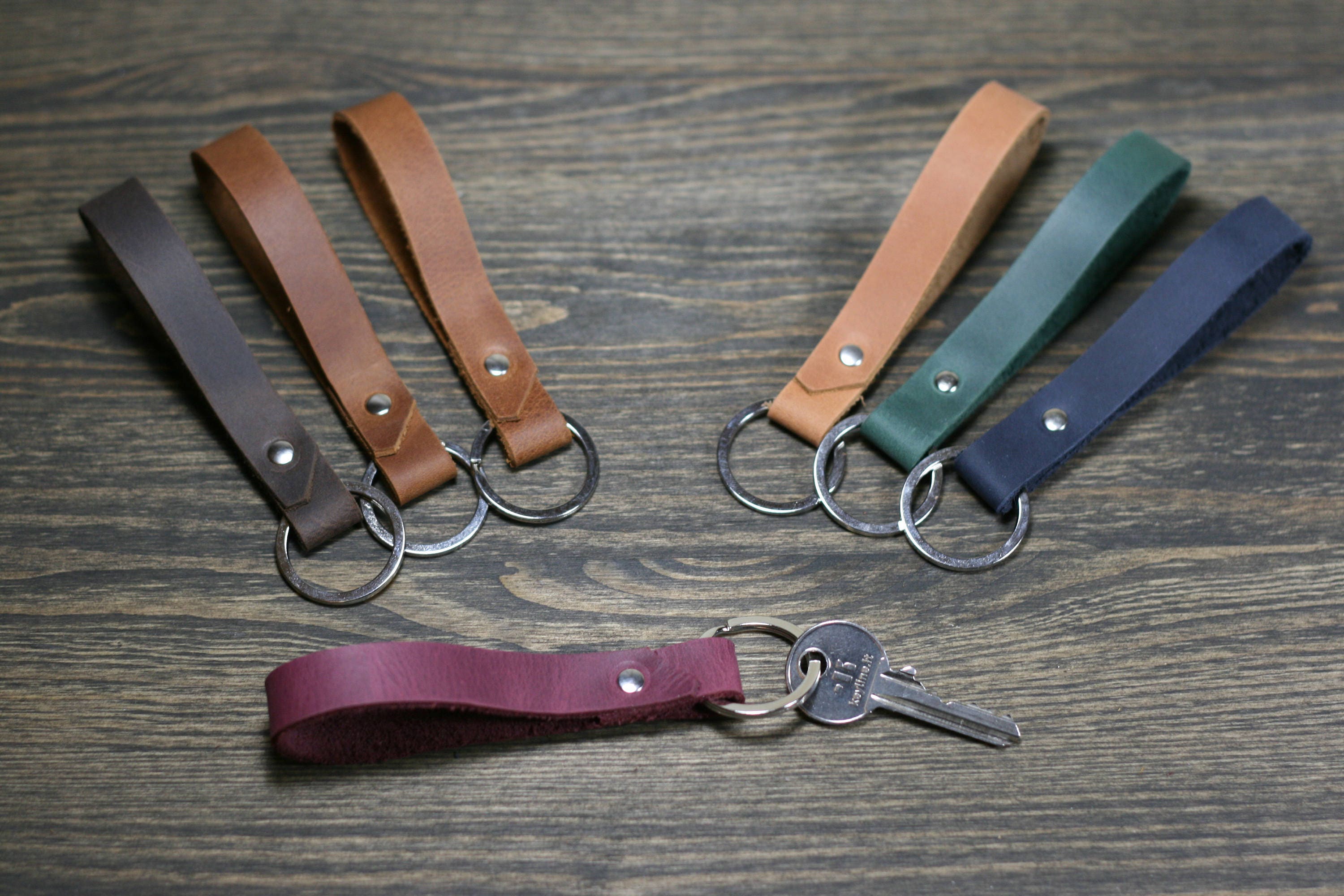 Leather Key Chain Personalized Keychain Custom Leather - Etsy