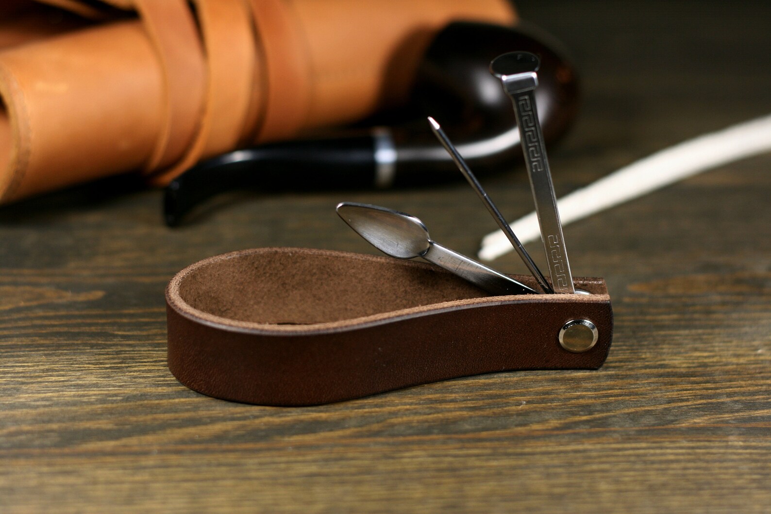 Leather Pipe Stand Pipe Cleaning Tools Personalized Pipe Stand | Etsy