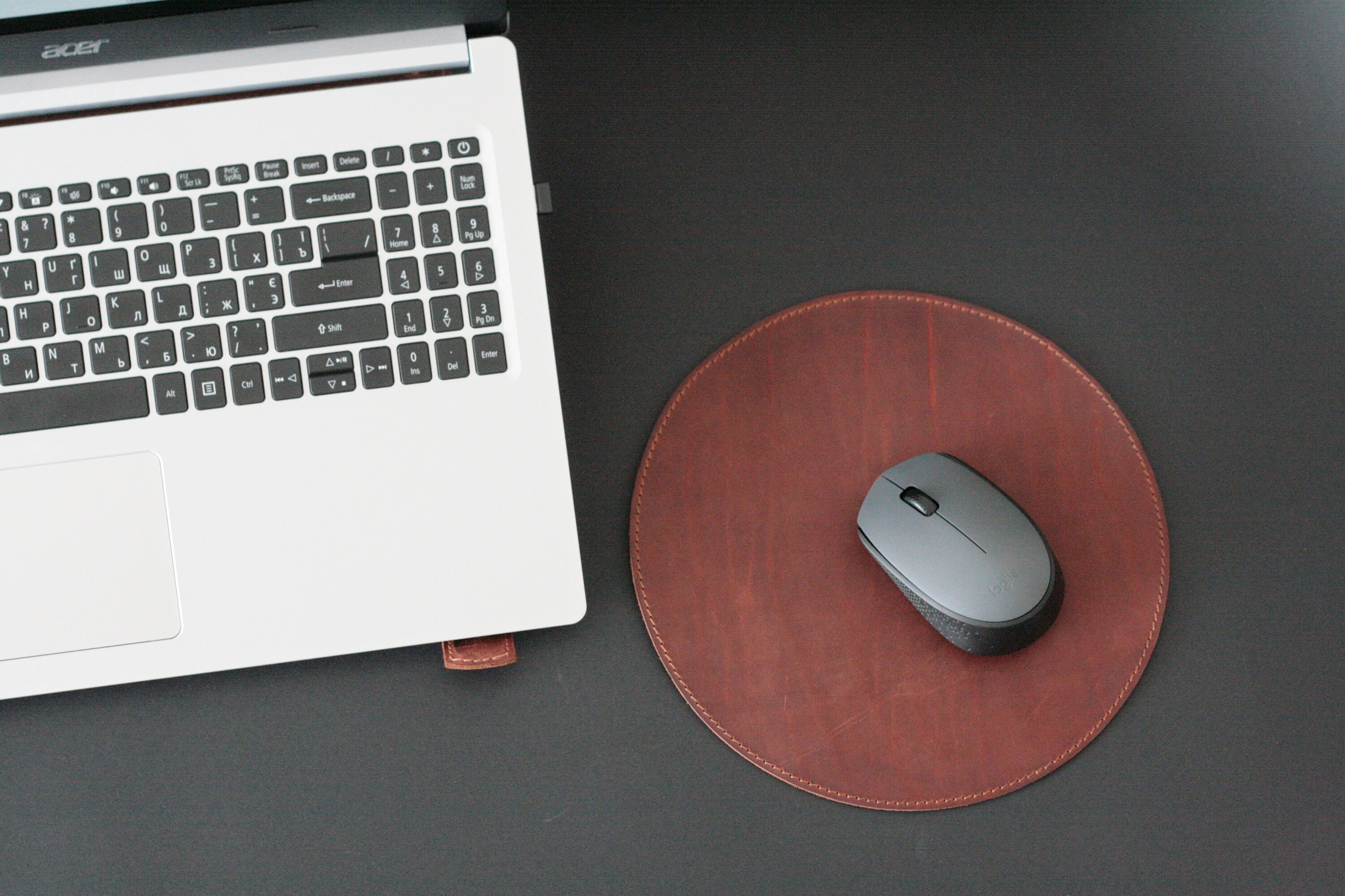 Personalized Round Mouse Pads Leather Mouse Pad Circle | Etsy