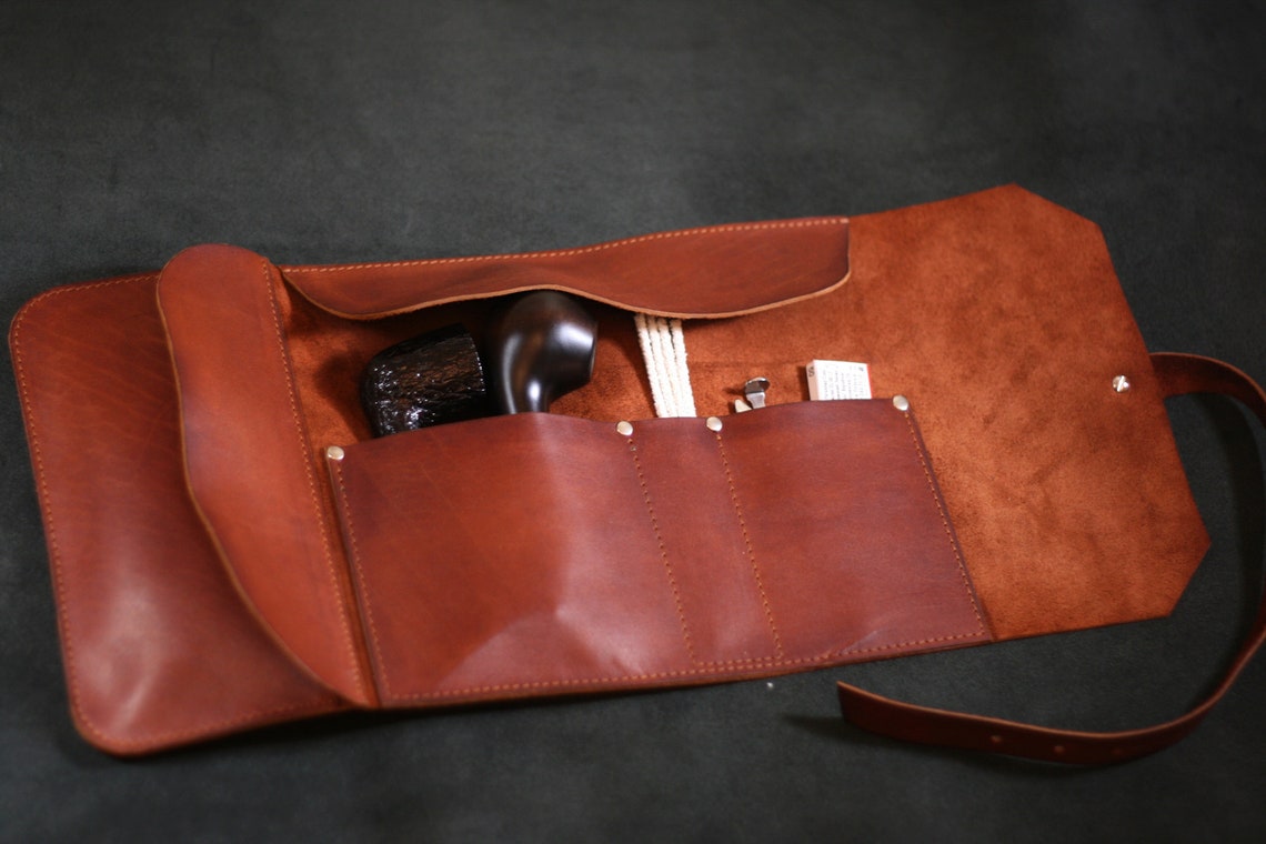 Leather Pipe Roll Leather Pipe Pouch Personalized Pipe Pouch | Etsy