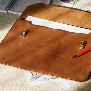 Handmade Leather Folder, Folder Letter/a4/a3, Leather Document Holder ...