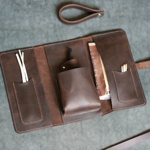 Leather Pipe Roll Handmade Pipe Pouch Personalized Pipe Pouch Tobacco ...