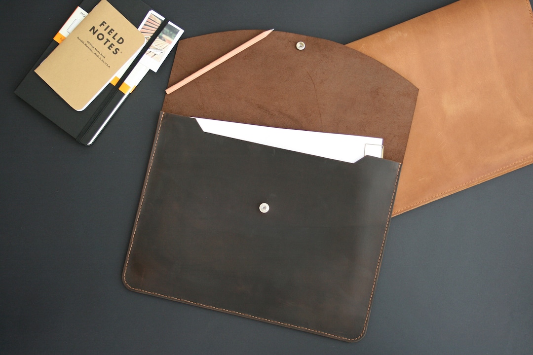 Personalized Leather Document Folder: A5/A4/A3 Crazy Horse Portfolio - Etsy