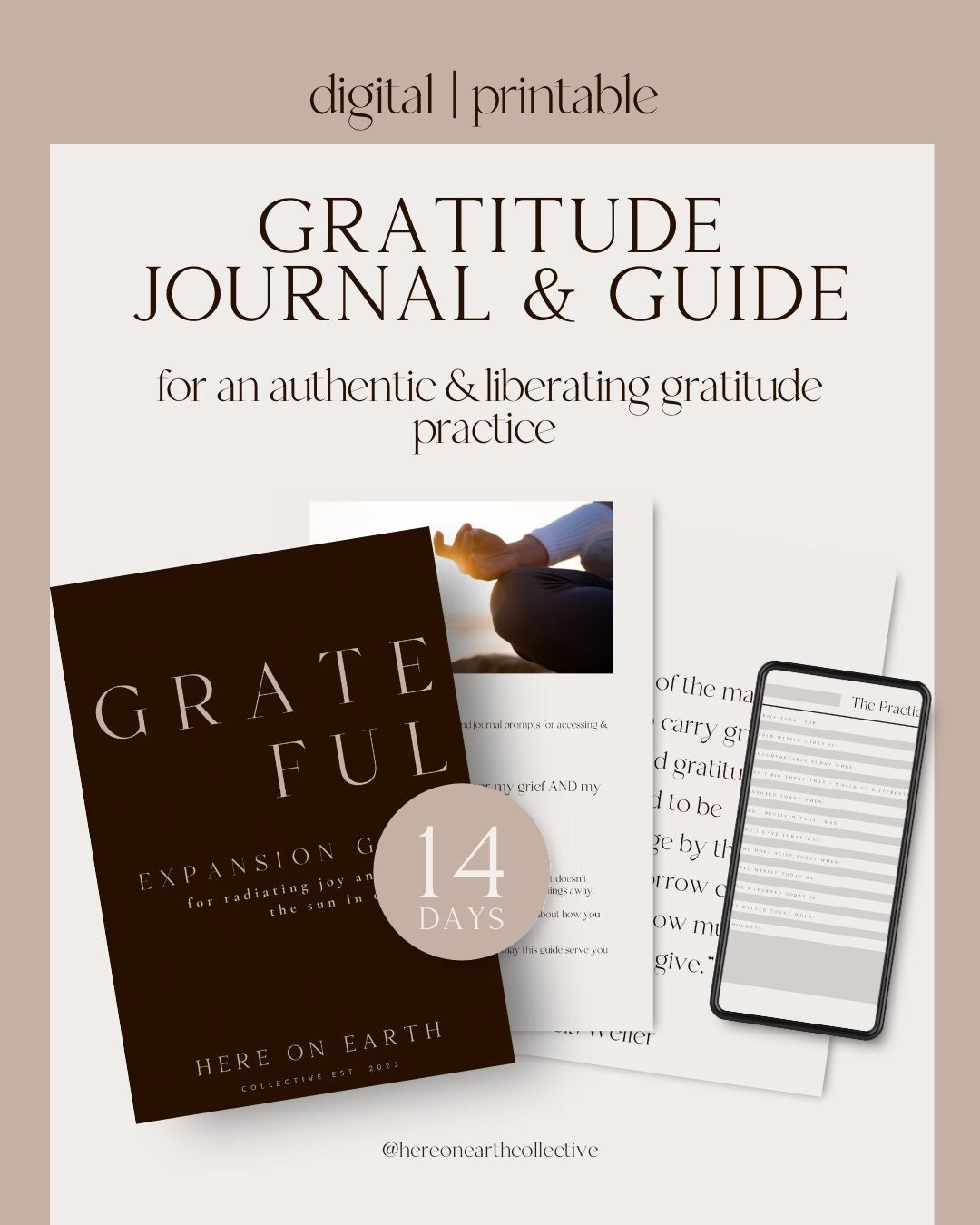 Gratitude Journal Printable Download | Digital Gratitude Journal | 14 ...